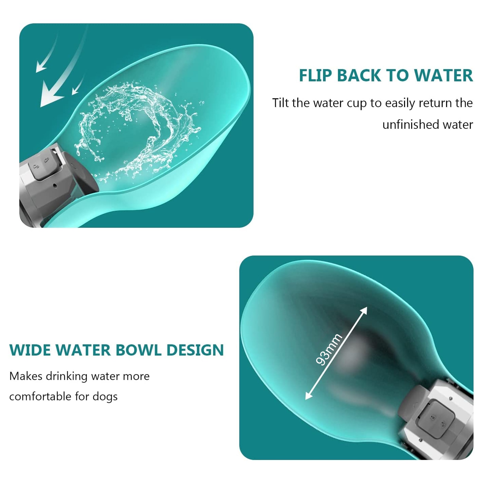 Sticla apa pentru animale portabila, Darklove, 800 ml recipient ...