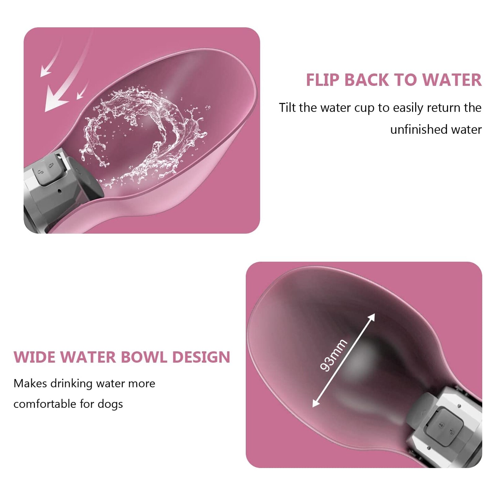 Sticla apa pentru animale portabila, Darklove, 800 ml recipient ...