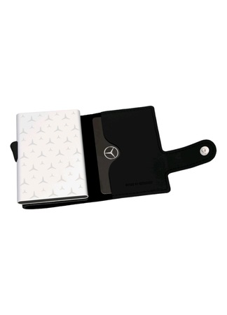 Mini portofel Mercedes-Benz, Piele naturala, 6.8x2.5x9.8 cm, Negru ...