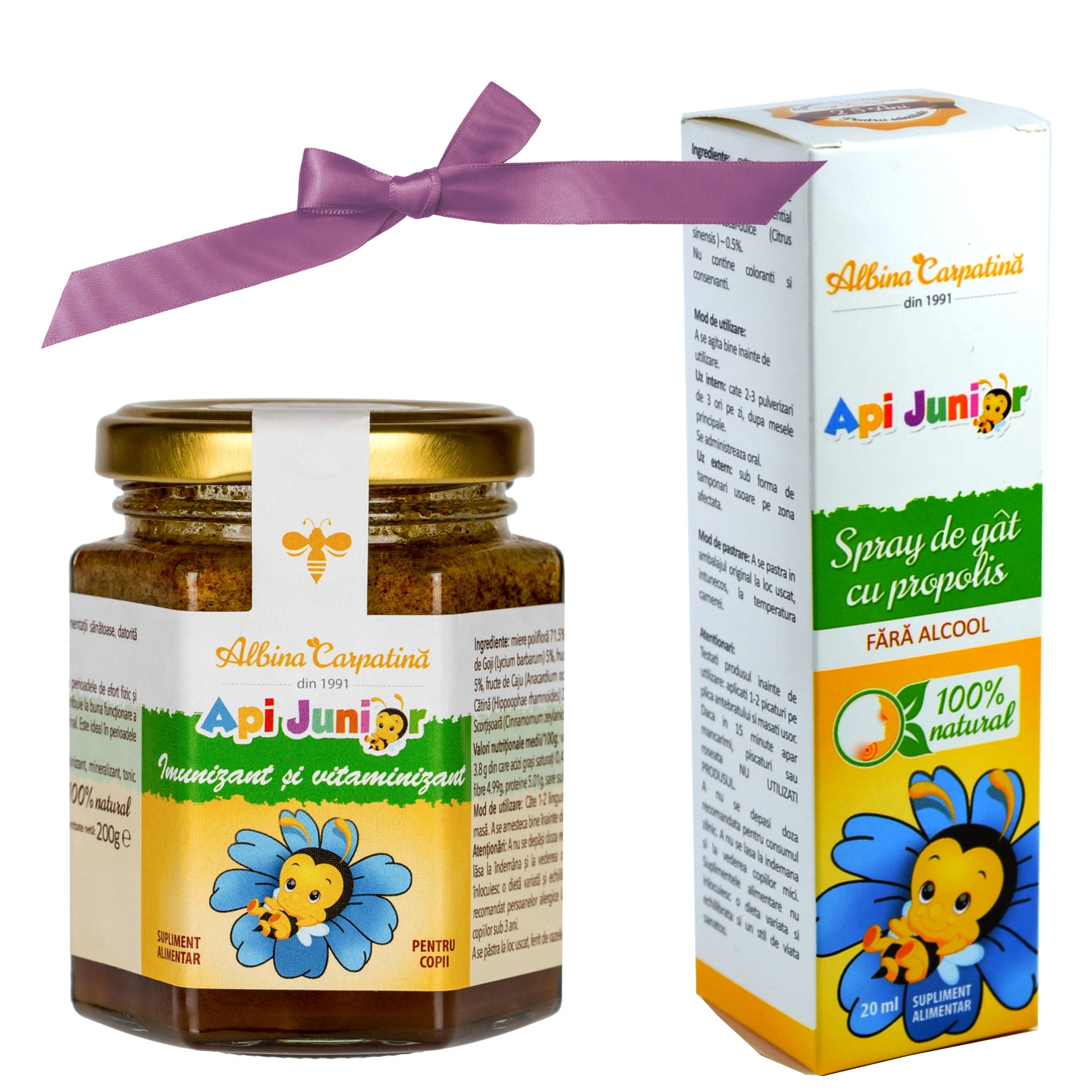 Pachet Imunitate pentru Copii Apijunior 200g si Apijunior Spray de Gat ...