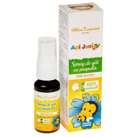 Spray de Gat cu Propolis fara Alcool Api Junior 20ml, Albina Carpatina ...