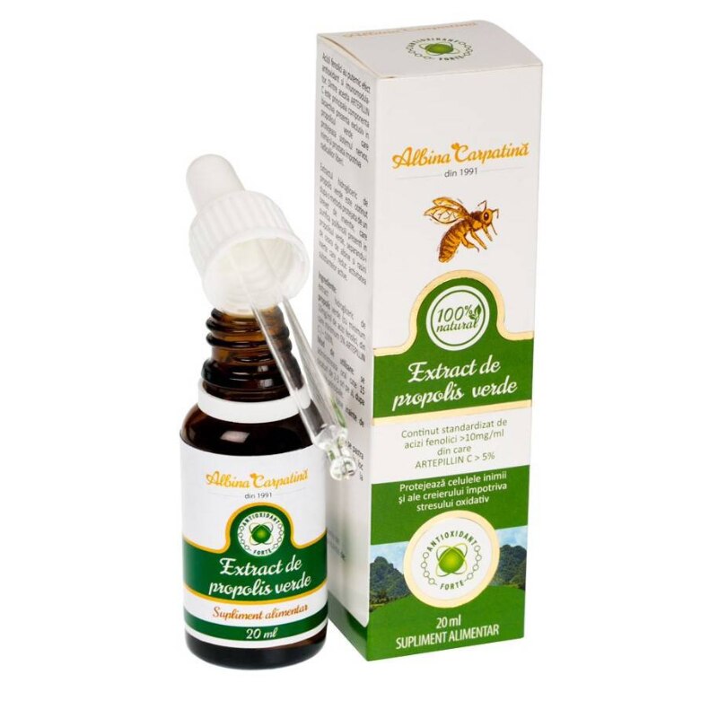 Extract de Propolis Verde 100% Natural 20ml, Albina Carpatina - eMAG.ro