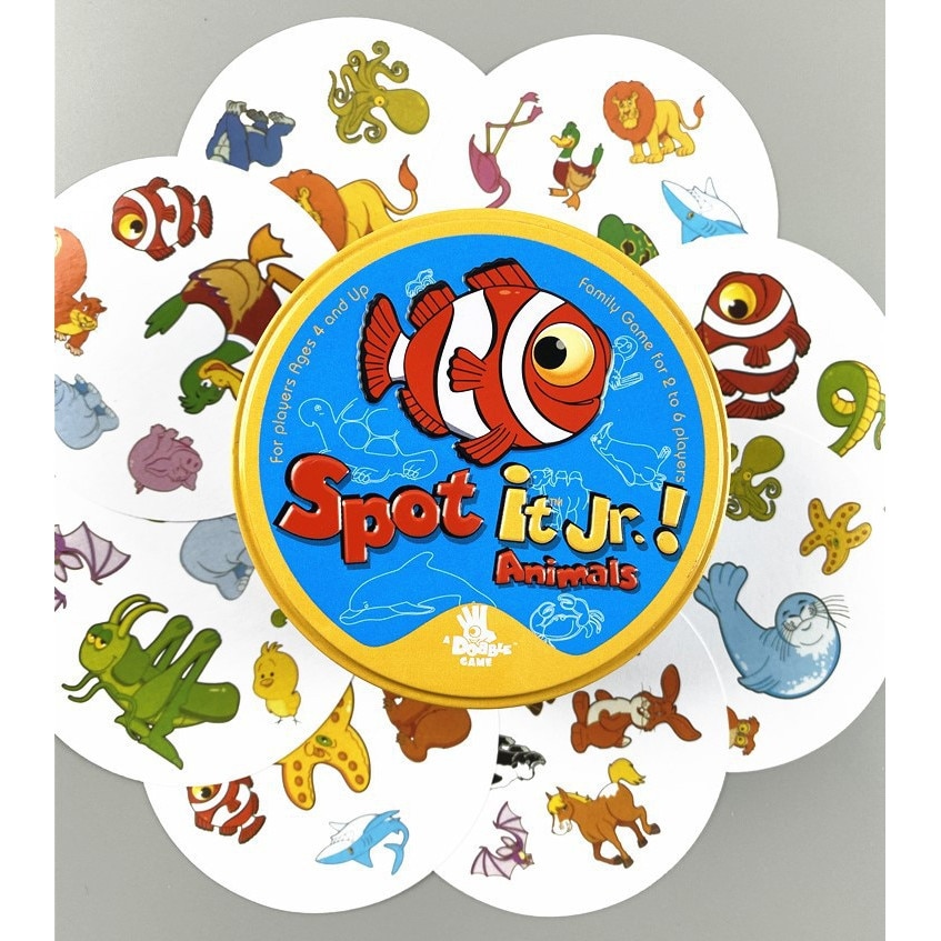 Joc de societate - Spot It Junior Animals, Dobble game, 31 carti, 4 ani ...