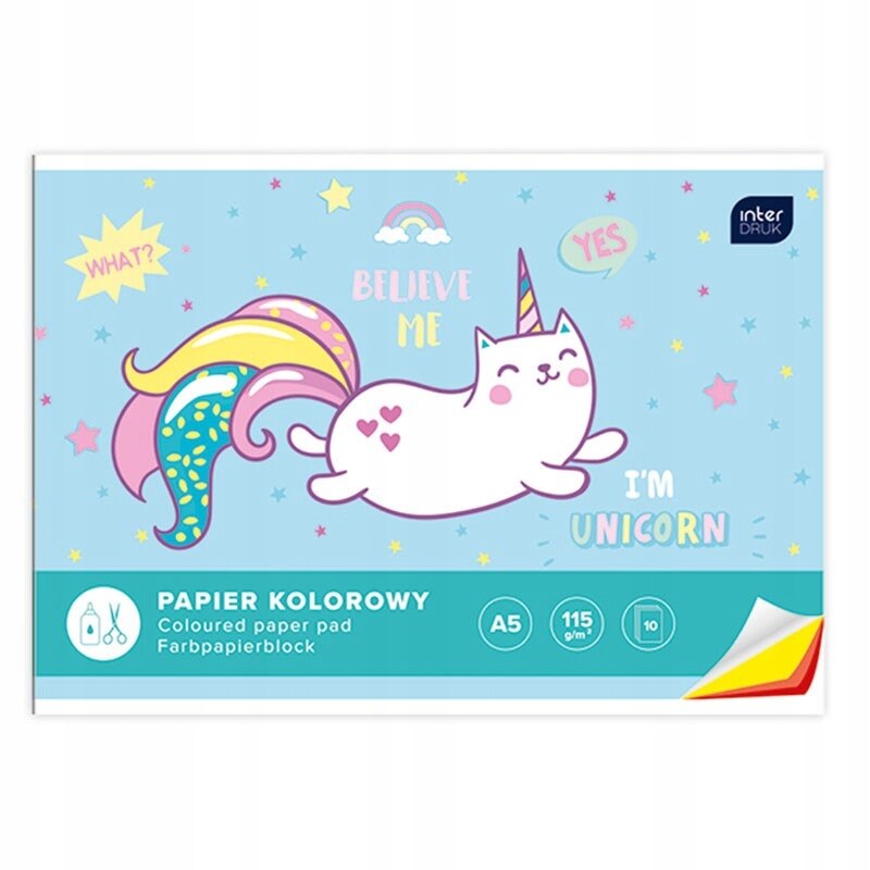 Hartie colorata pentru decupaj, Interdruk, A4, 10 coli, 115G - eMAG.ro