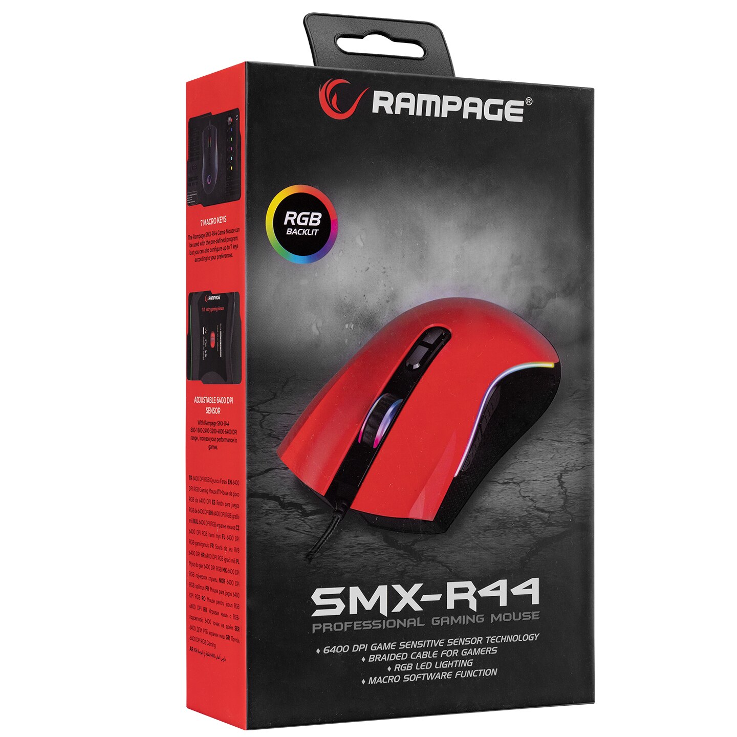 Mouse gaming Rampage SMX-R44, Iluminare RGB, 6400 DPI, 7 Butoane ...