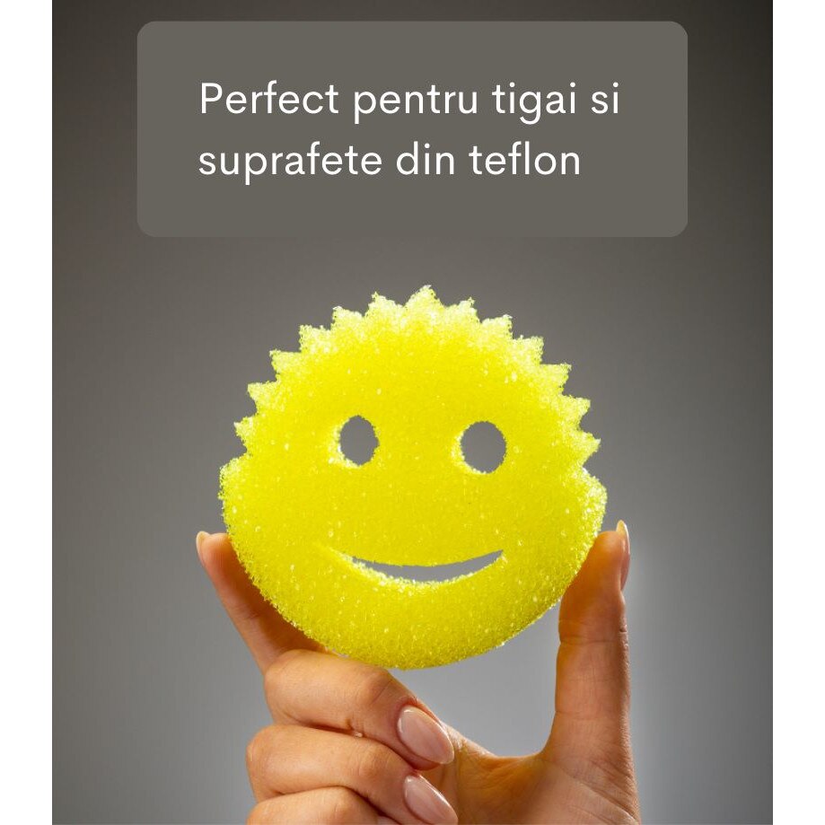 Burete Scrub Daddy, De Curatat Fara Zgarieturi, Galben, 2 Bucati, 10 x ...