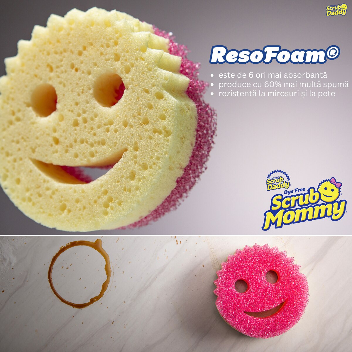 Burete Scrub Daddy Scrub Mommy, cu Suprafata Dubla, De Curatat Fara ...