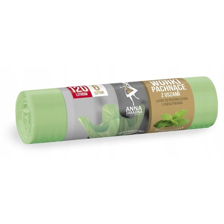 Saci de gunoi 120L 6buc cu manere, parfum menta - eMAG.ro