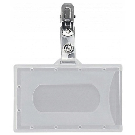 Ecuson de identitate cu suport clip, Plastic/Metal, 90 x 56 mm, 1 buc ...