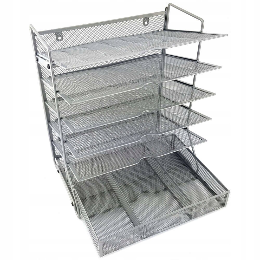 Suport de documente, 5 rafturi, Argintiu - eMAG.ro