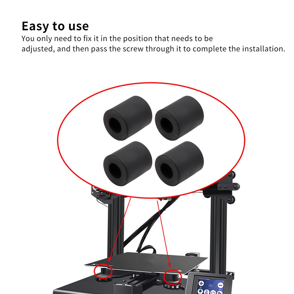Set 4 Distantiere solida din silicon de nivelare pat pentru Creality ...