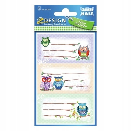 Etichete pentru caiete si carti, Avery Zweckform, Model bufnite - eMAG.ro