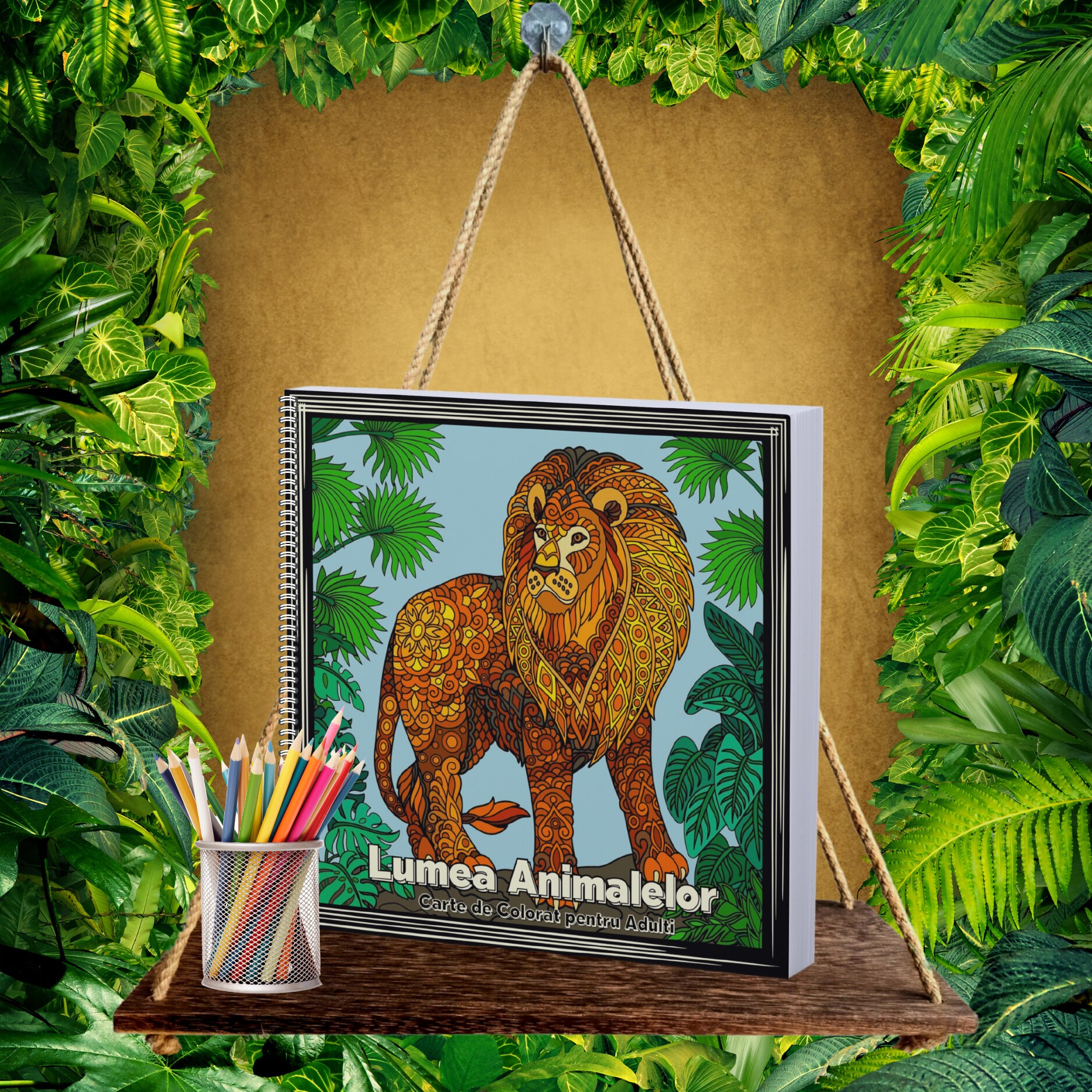 Carte de Colorat pentru Adulti, Mandala, Lumea Animalelor, 104 Pagini ...