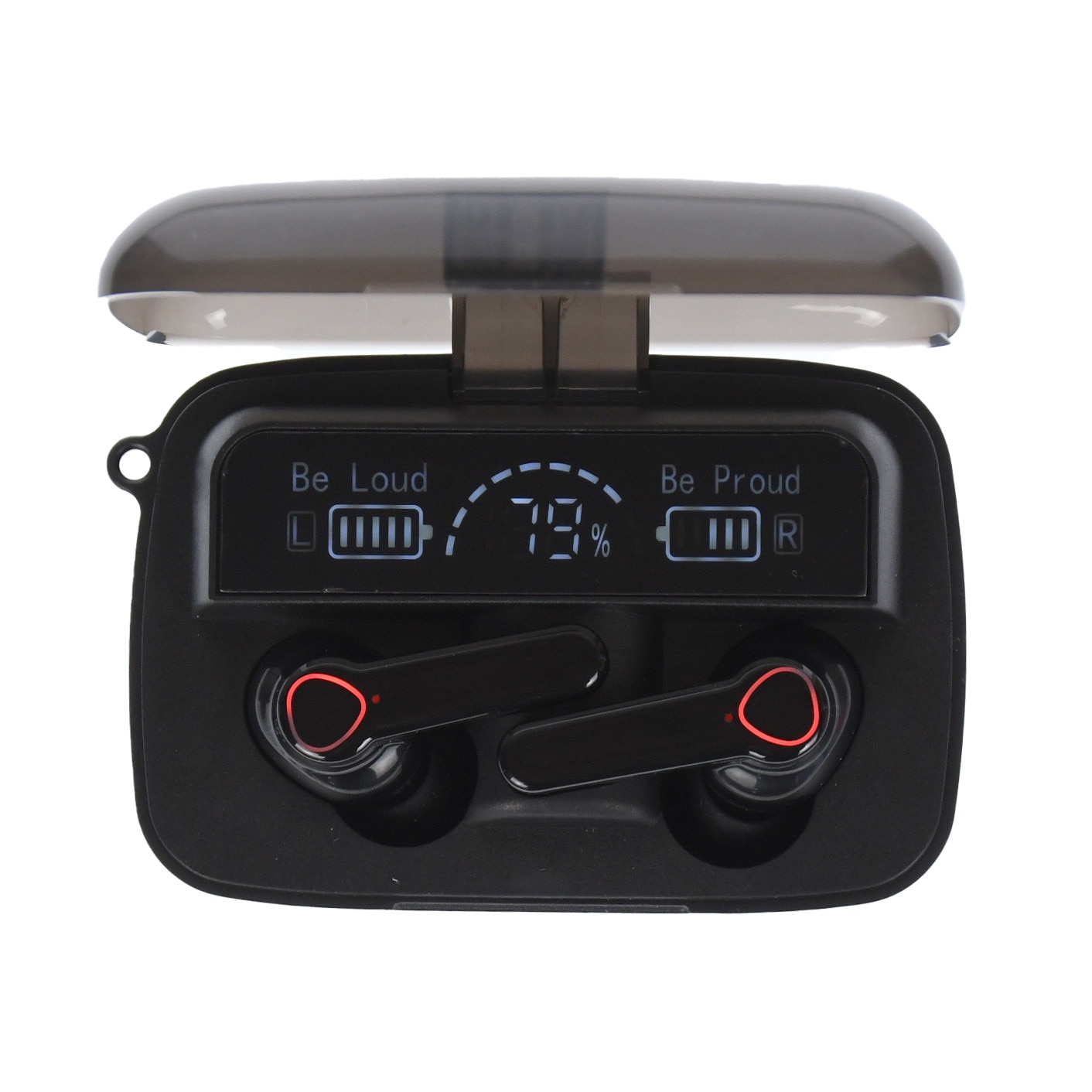 Casti bluetooth cu dock de incarcare, ecran LED, autonomie 5h ...