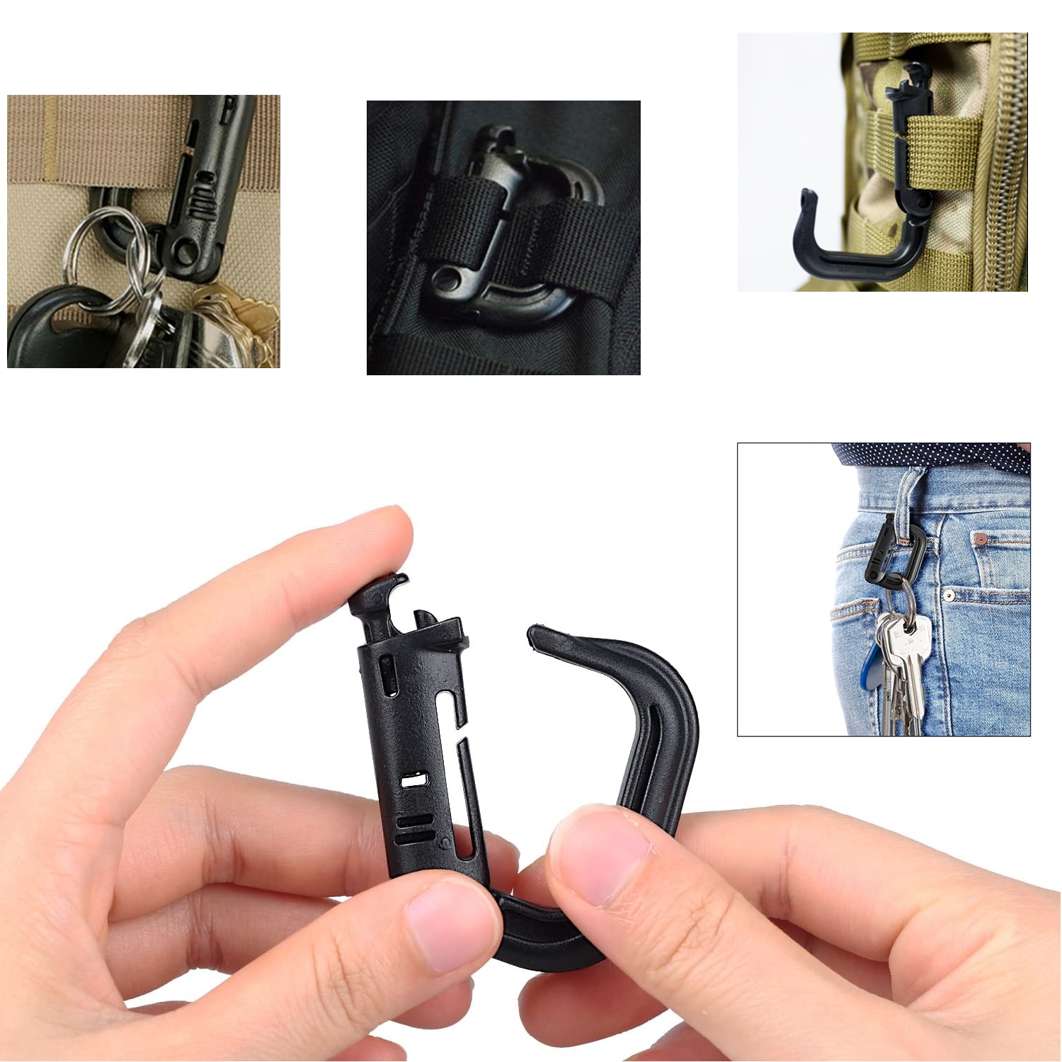 Carabina Tactica Militara, 5 buc Inel in D cu Eliberare Rapida pentru ...