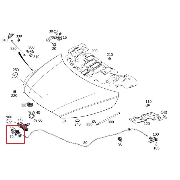 Inchidere capota inferioara, Mercedes-Benz, Pentru VITO 447 448 - eMAG.ro