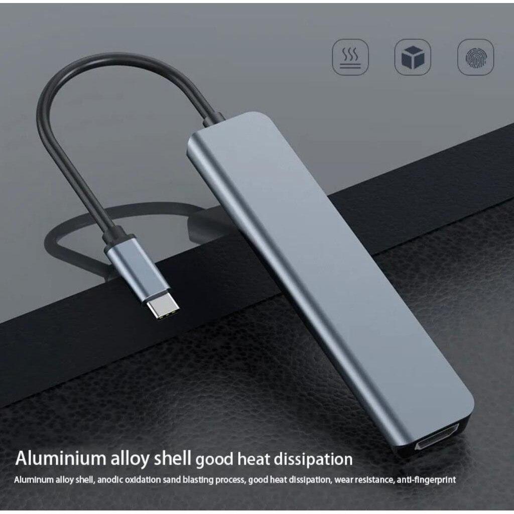 Hub 7 ln 1 MaxOnline ™ Tip C / USB 3.0. Cu Port HDMI 4K, Cu Card Reader ...
