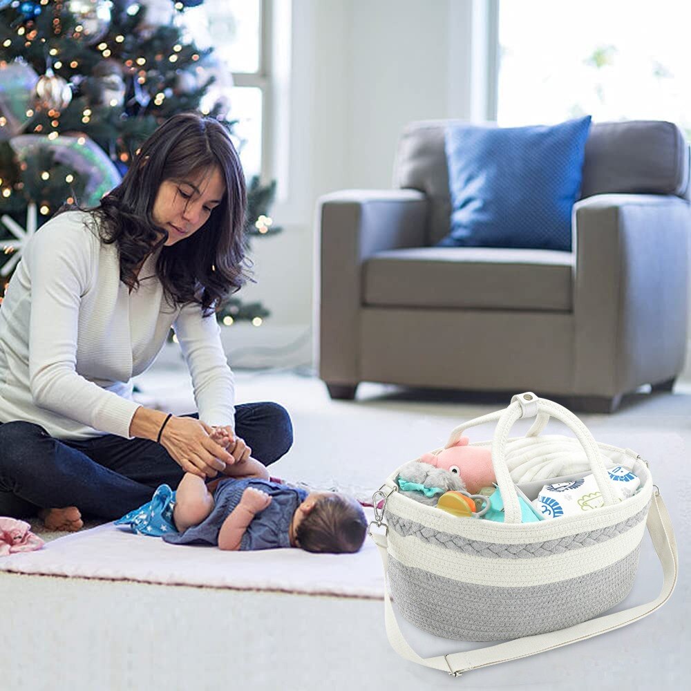 Cos organizator bebelusi/copii/casa, din sfoara de bumbac, Perfektua, 3 ...