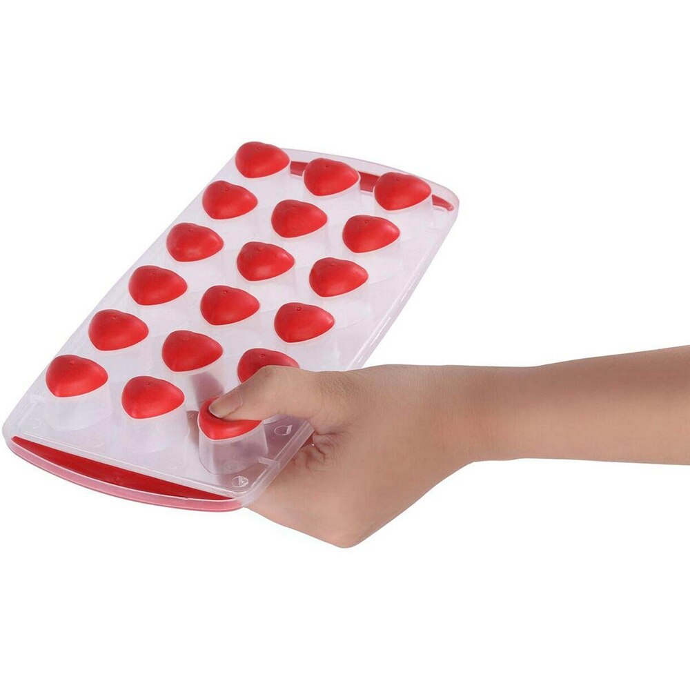 Forma pentru cuburi de gheata, Plastic, Model Inima, Rosu - eMAG.ro