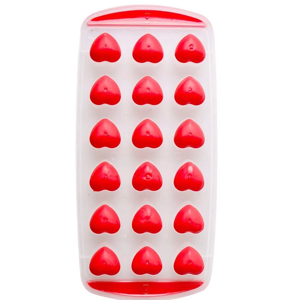 Forma pentru cuburi de gheata, Plastic, Model Inima, Rosu - eMAG.ro