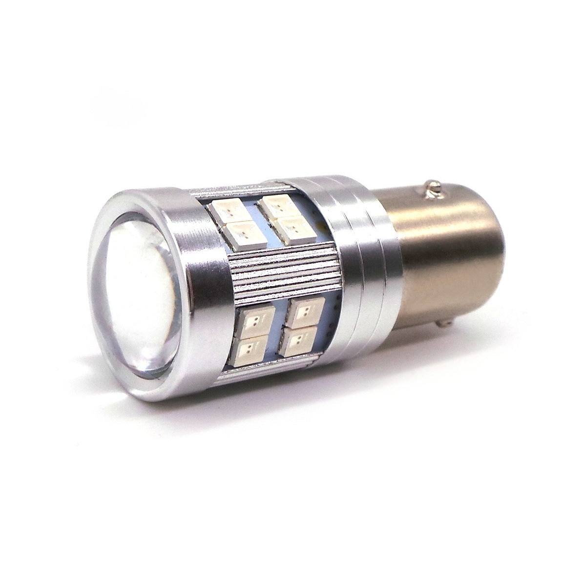 Set 2 becuri auto motoLEDy LED P21/4W, BAZ15D CANBUS 12-24V rosu - eMAG.ro