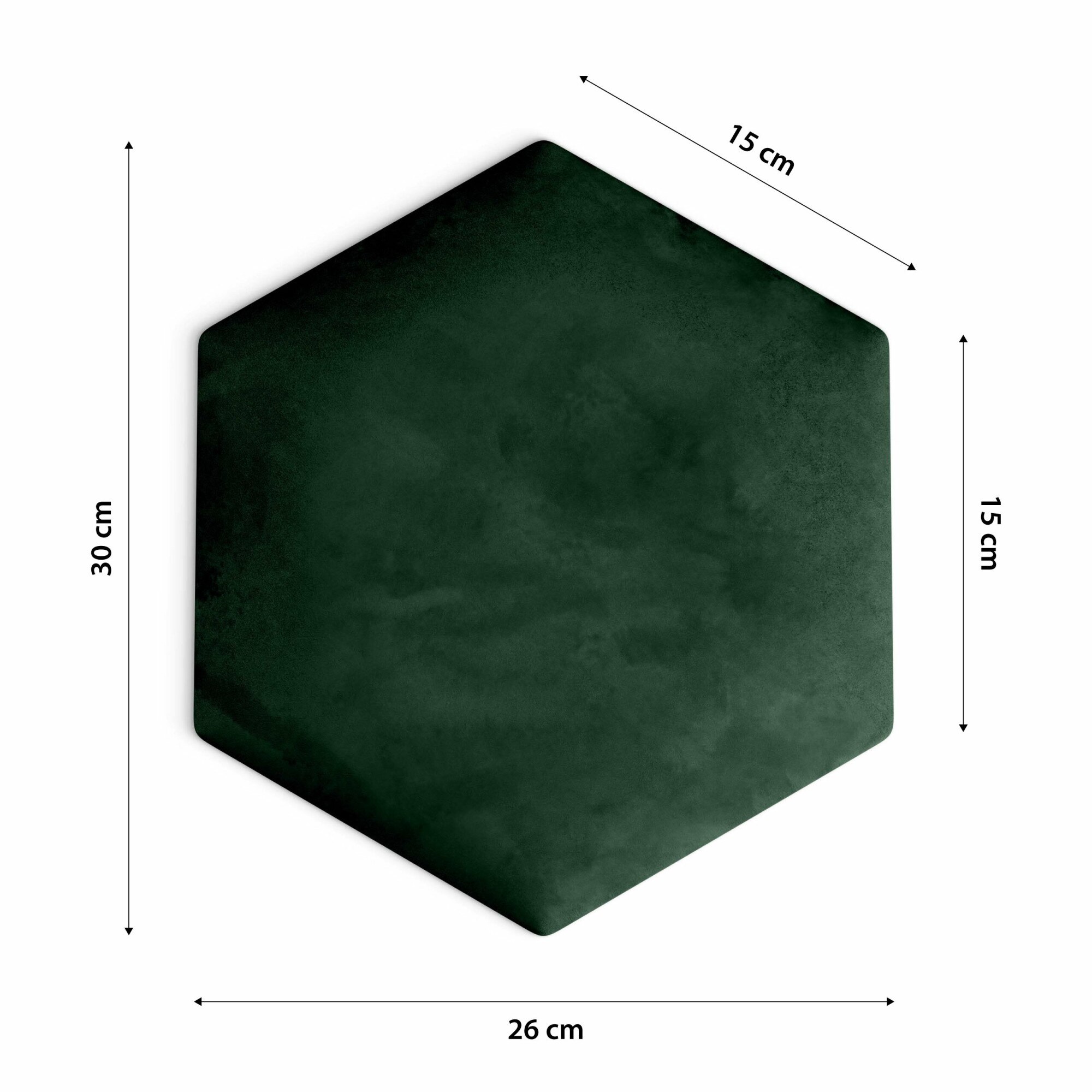 Panou Tapitat Pentru Perete Catifea 3D Verde inchis Hexagon 30x26cm ...