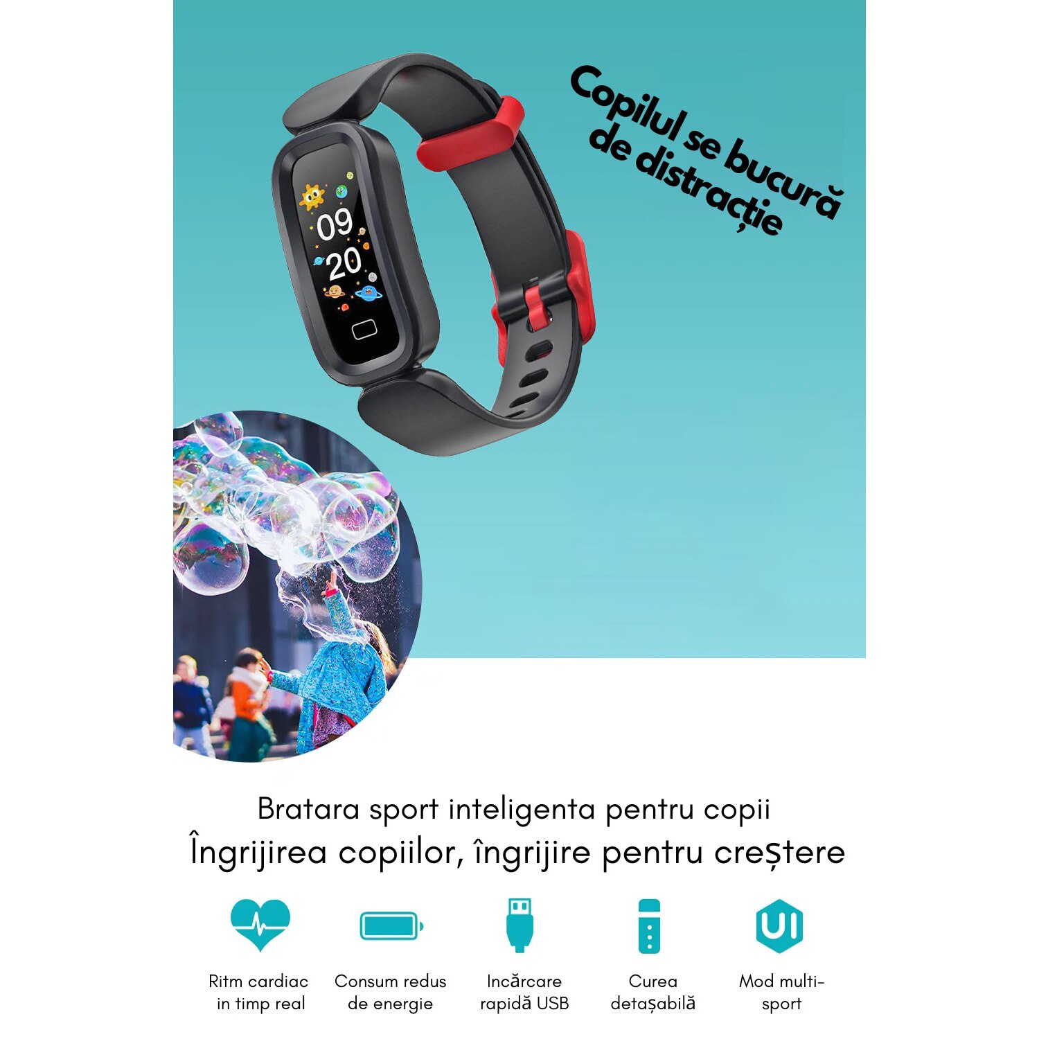 Ceas Smartwatch Copii Gras-ON™, Functie Telefon, Autonomie 10 zile, 16 ...