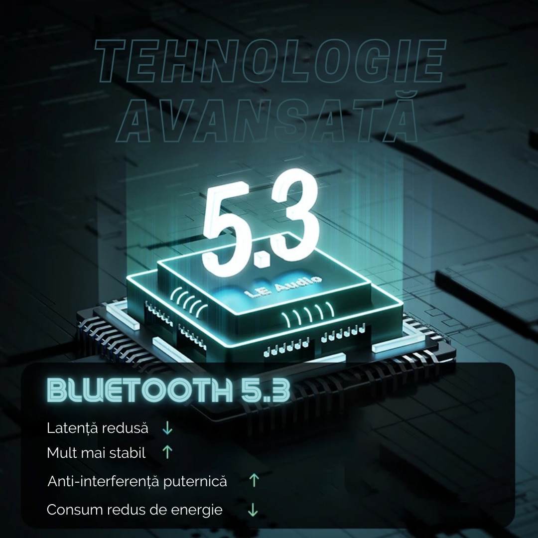 Casti Wireless Audio fara Fir, DioJivago™, Bluetooth 5.3, Control prin ...