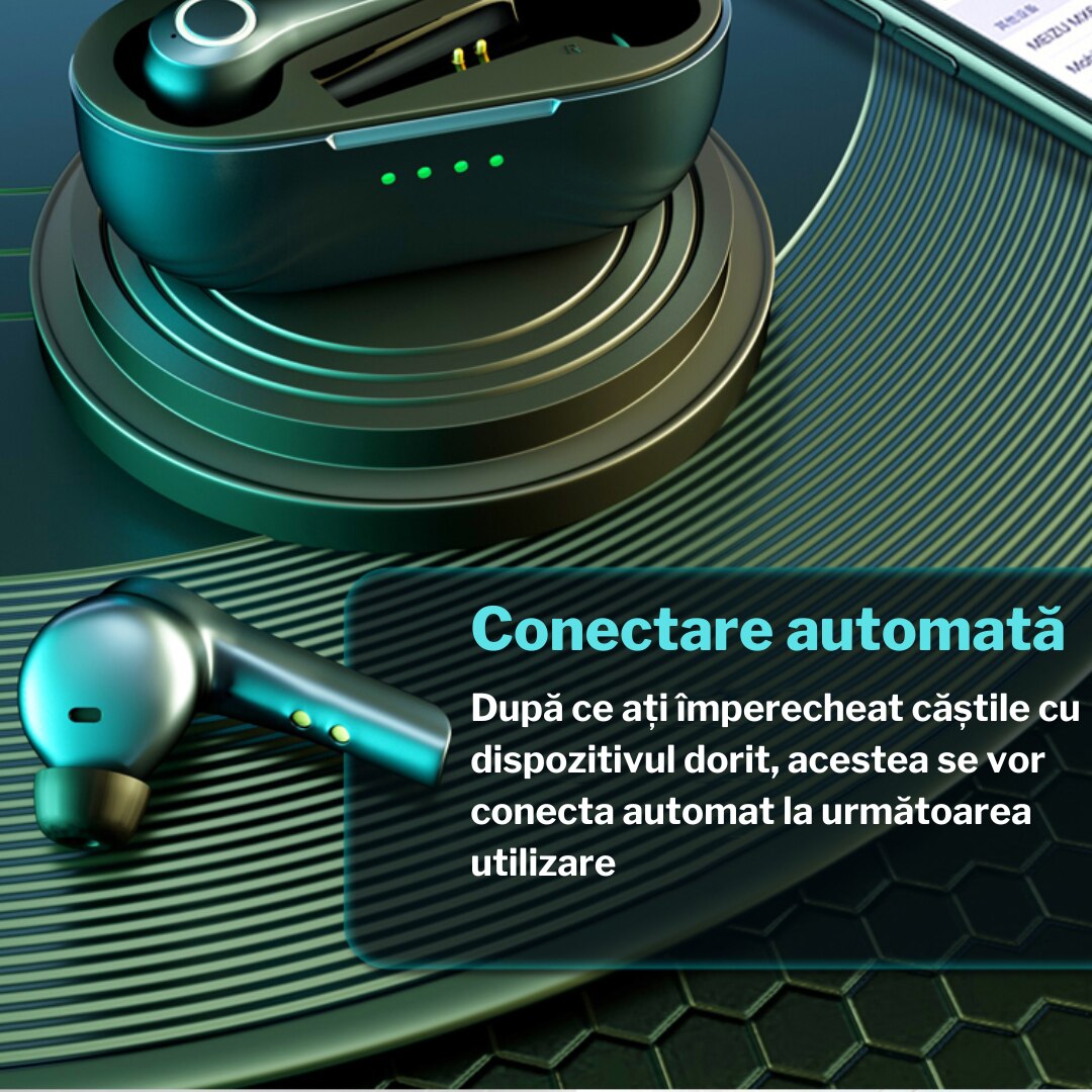 Casti Wireless Audio fara Fir, DioJivago™, Bluetooth 5.3, Control prin ...