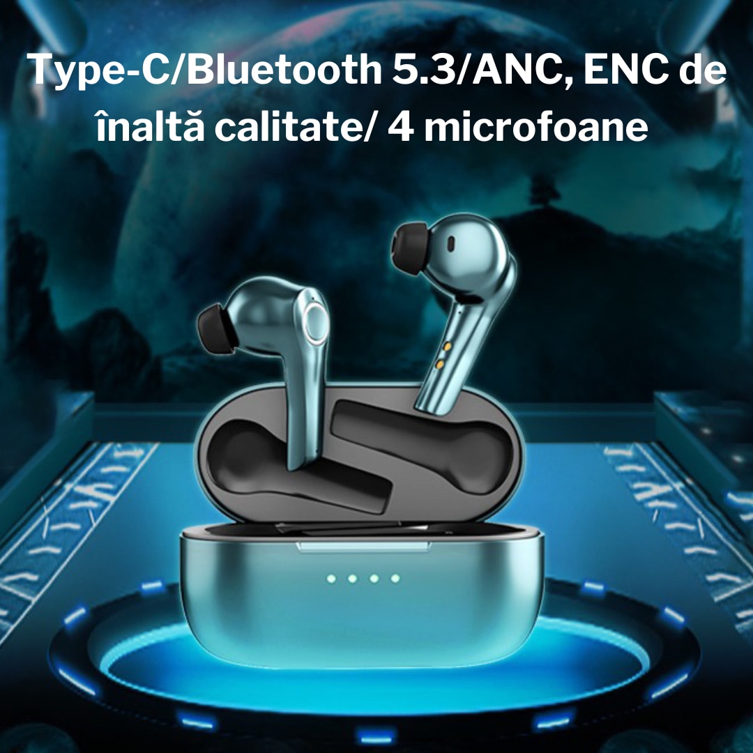 Casti Wireless Audio fara Fir, DioJivago™, Bluetooth 5.3, Control prin ...