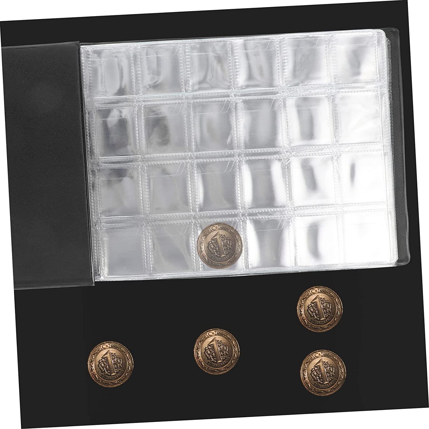 Clasor pentru monede, OLINGYOU, Poliuretan, Negru - eMAG.ro