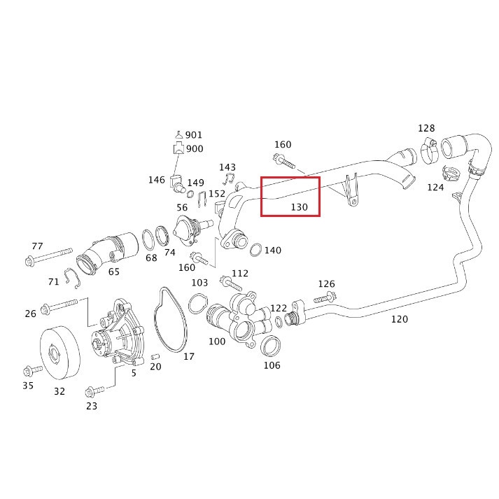 Furtun de apa pentru pompa de apa, Mercedes-Benz, Pentru OM271 OE - eMAG.ro