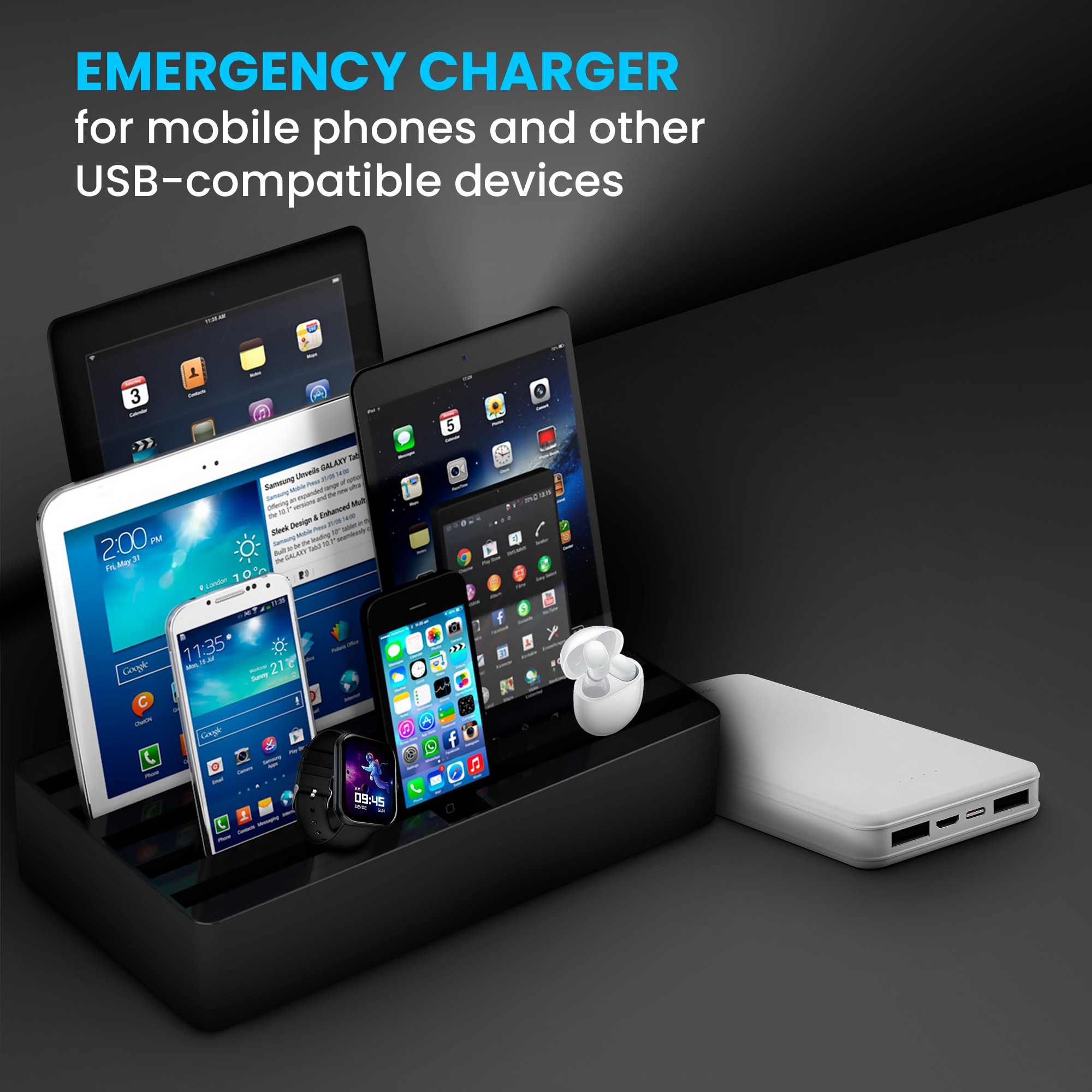 Külső akkumulátorok, Extralink EPB-078W, 10000mAh, USB-C, microUSB ...
