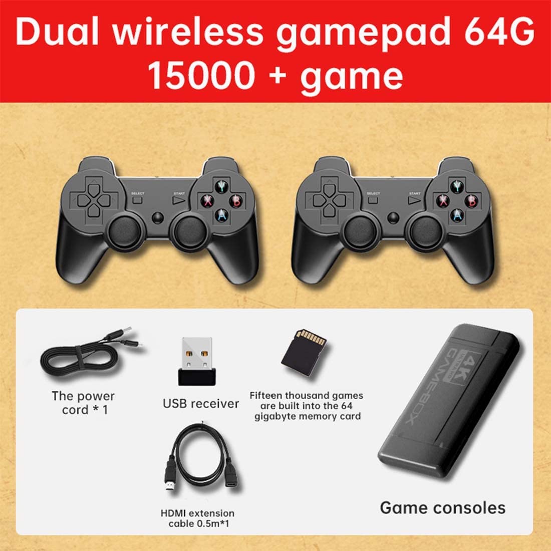 Consola de Jocuri Retro K9 Mini Stick Neximus® prin HDMI cu 15000 de ...
