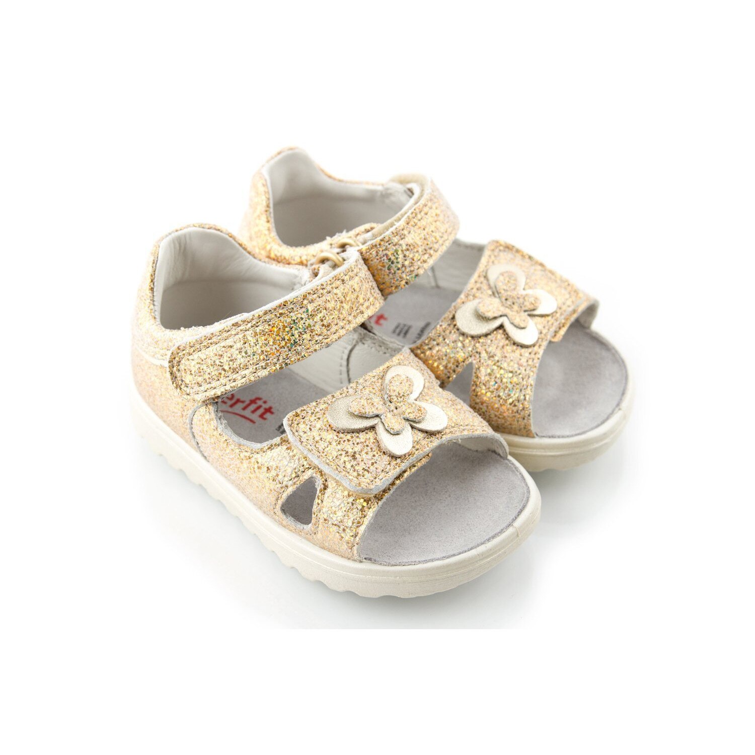 Sandale copii, Superfit, Piele naturala, Auriu/Alb, 20 EU - eMAG.ro