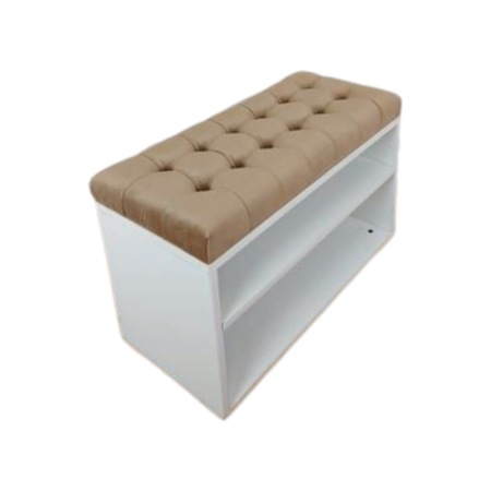 Pantofar tapitat din pal alb/bej, capacitate 6 perechi, 70*30*48, cu ...