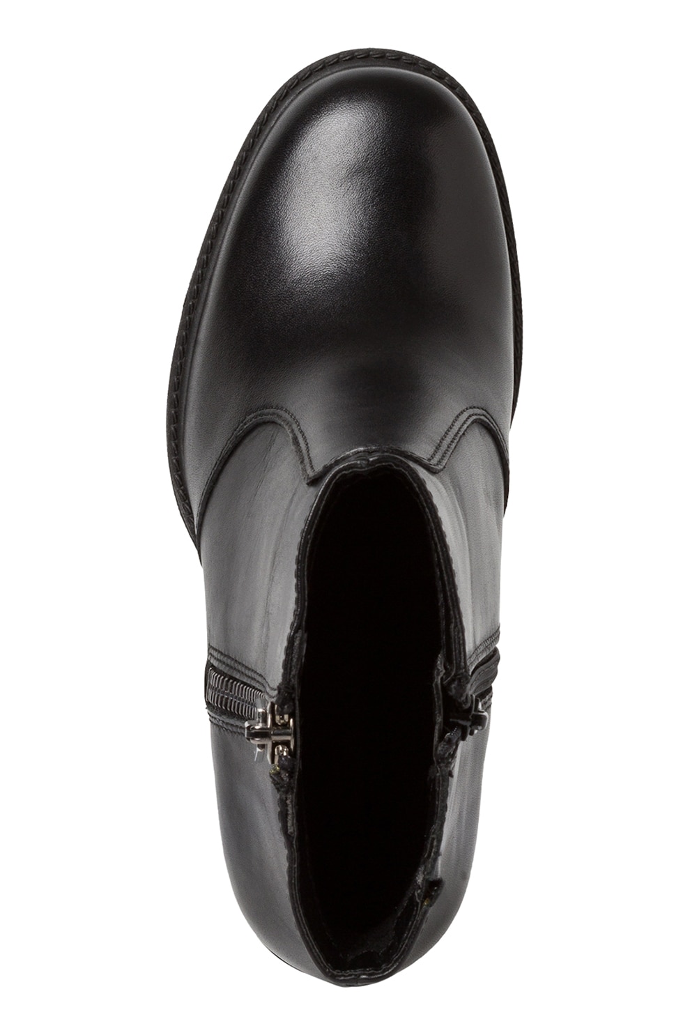 Tamaris, Botine din piele cu toc masiv - eMAG.ro