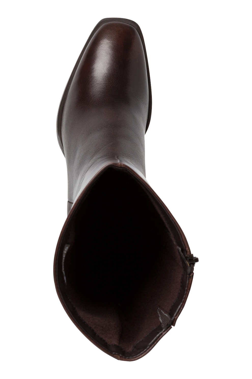 Tamaris, Cizme medii din piele cu toc inalt, Maro inchis, 37 - eMAG.ro