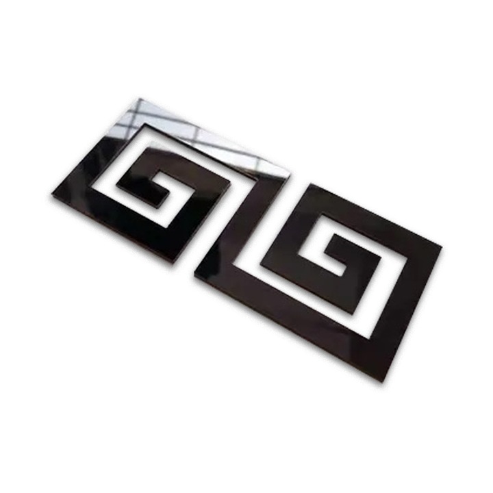 Set 5 buc, placa decorativa perete, acrilic, plexiglas negru lucios ...