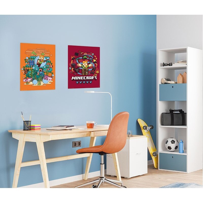 Set 2 postere - Minecraft - Core Minecraft, Multicolor, 520 x 380 - eMAG.ro