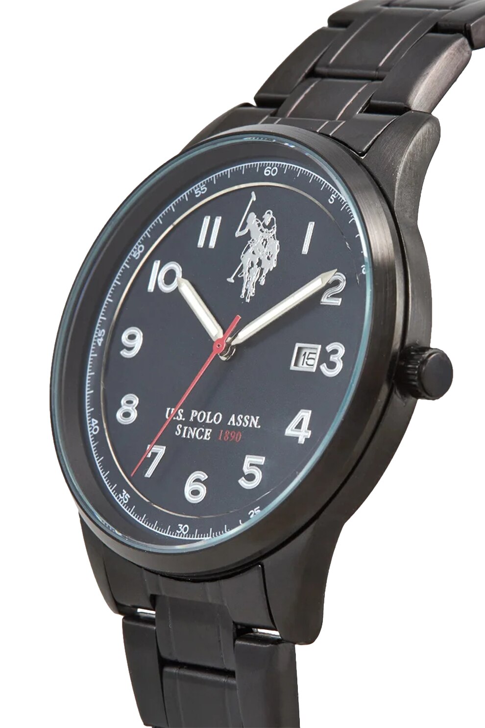U.S. Polo Assn., Ceas quartz de otel inoxidabil, Negru - eMAG.ro