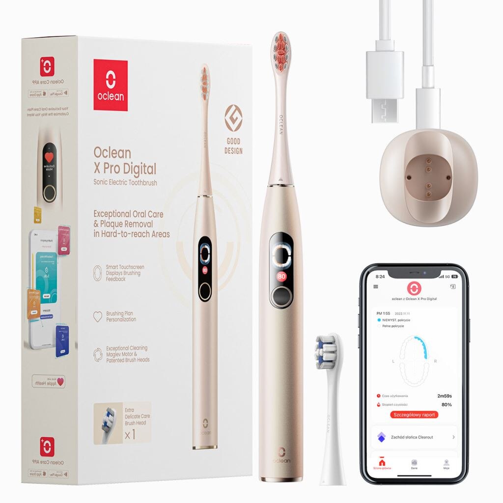 Xiaomi Oclean X Pro Digital Set elektromos fogkefe arany színű (6970810552577) (6970810552577 ...