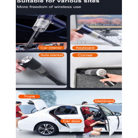 Mini aspirator portabil 2 in 1, pentru masina si locuinta, usor de ...