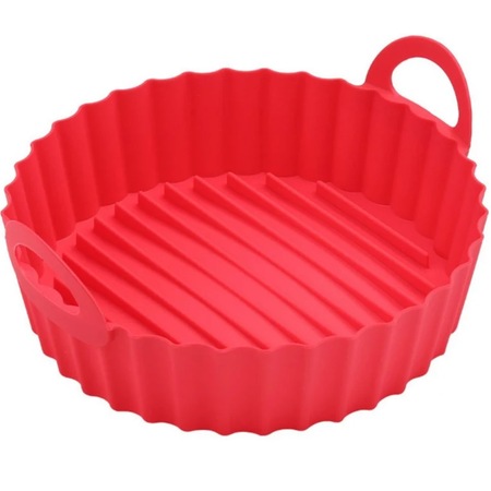 Castron din Silicon pentru Airfrier, 20.5x17.5x5cm, Universal, Rosu ...