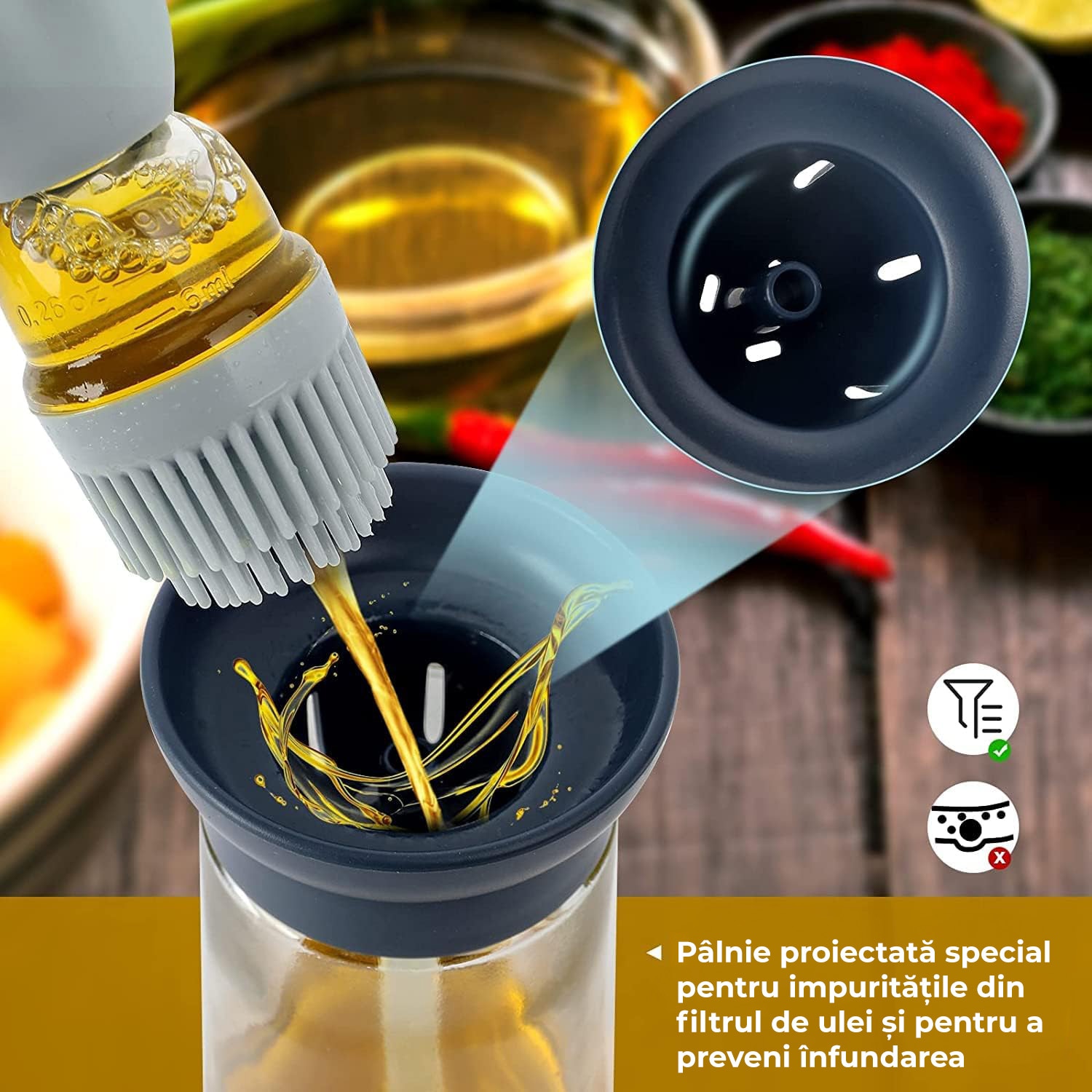 Oliviera din Sticla de 180ml cu Perie Dozatoare Gradata de 9ml din ...