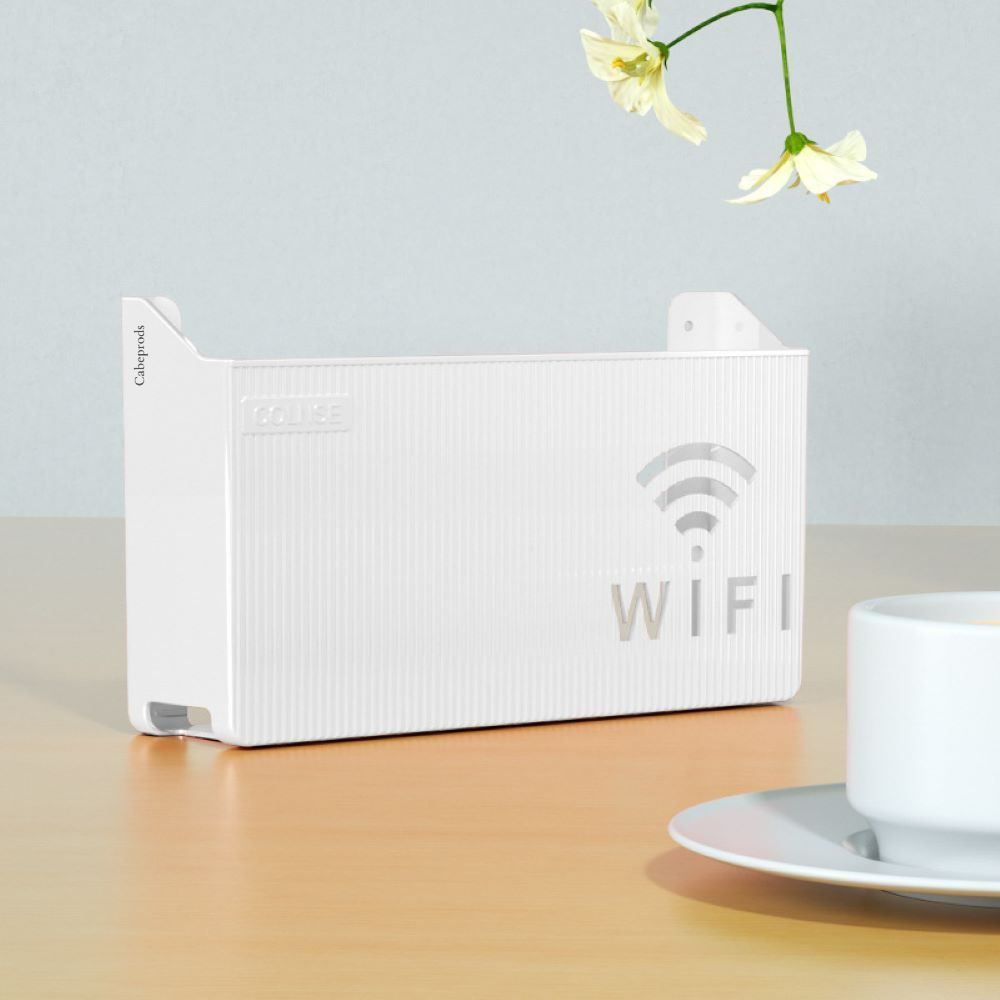 Raft tip suport de perete pentru router wireless, 24.5x14x6 cm, plastic ...