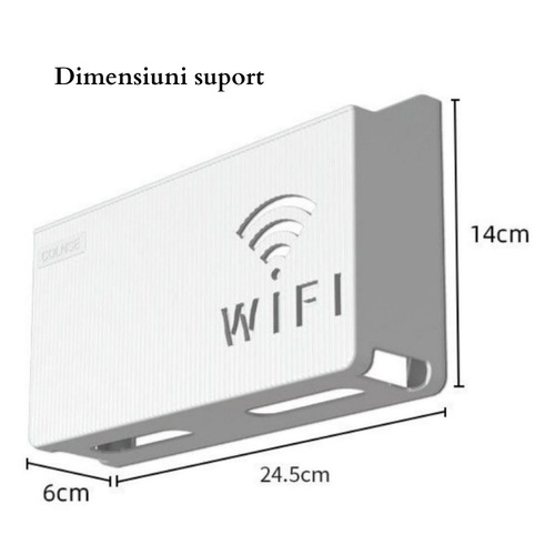 Raft tip suport de perete pentru router wireless, 24.5x14x6 cm, plastic ...
