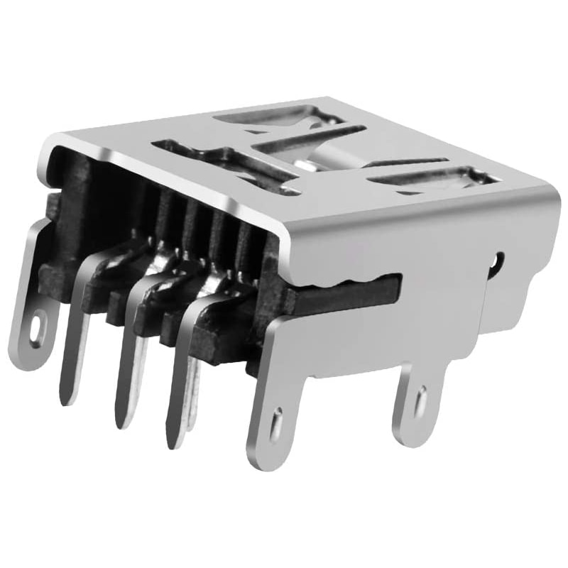 Mufa Jack Conector Mini USB-B cu 5 pini, Mama, cu unghi drept - eMAG.ro