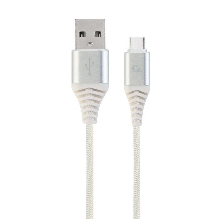 Cablu de date si incarcare USB tip C, Gembird, 2m, argintiu/alb CC ...