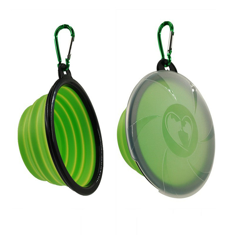 Bol pentru caini, Plastic/Silicon, Pliabil, Verde - eMAG.ro